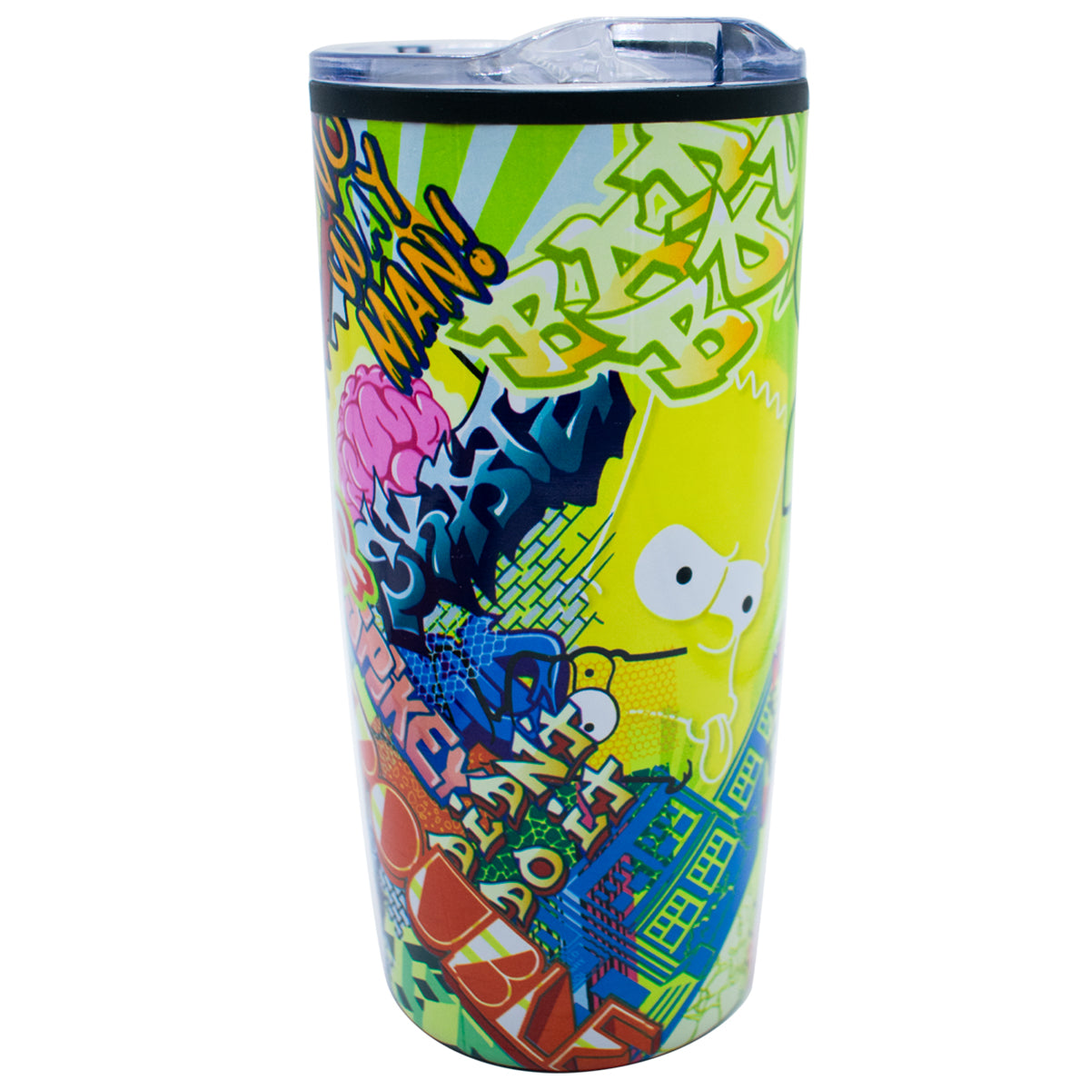 Termo Largo Doble Pared con Tapa Transparente Fun Kids Disney The Simp ...