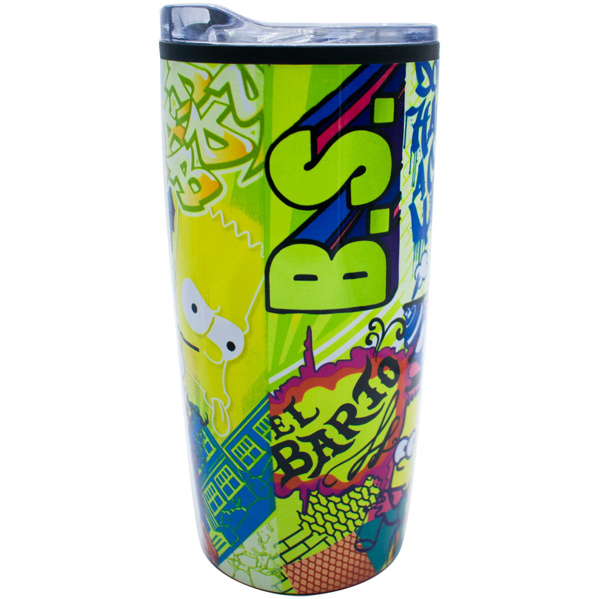 Termo Largo Doble Pared con Tapa Transparente Fun Kids Disney The Simp ...