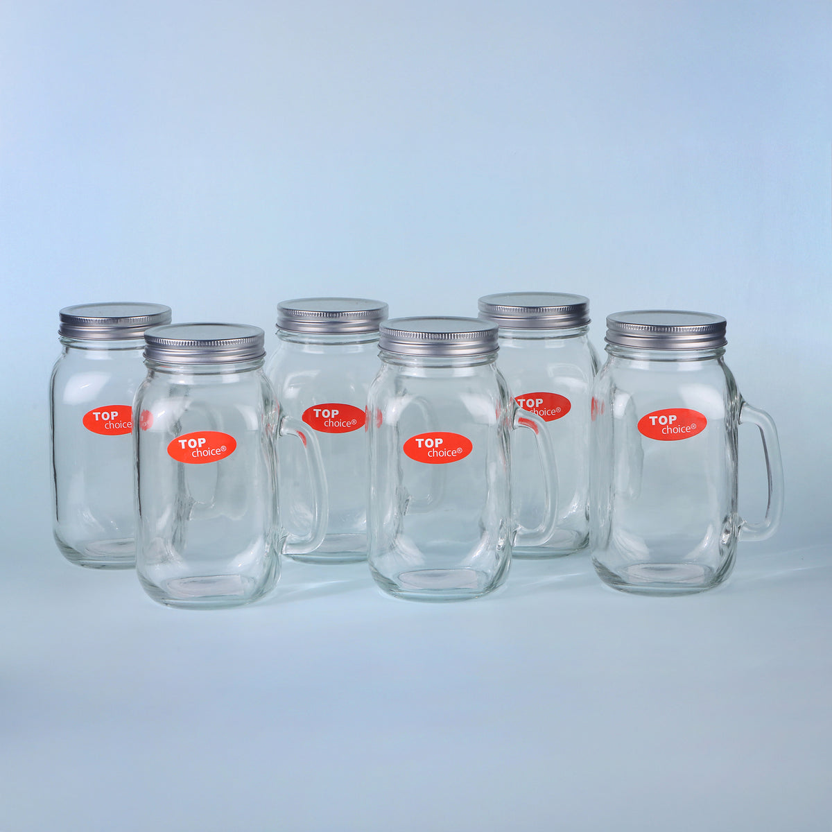 Juego de Frascos de Vidrio con Tapa Top Choice Mason Jar 1Lt 2/6/12pzs ...